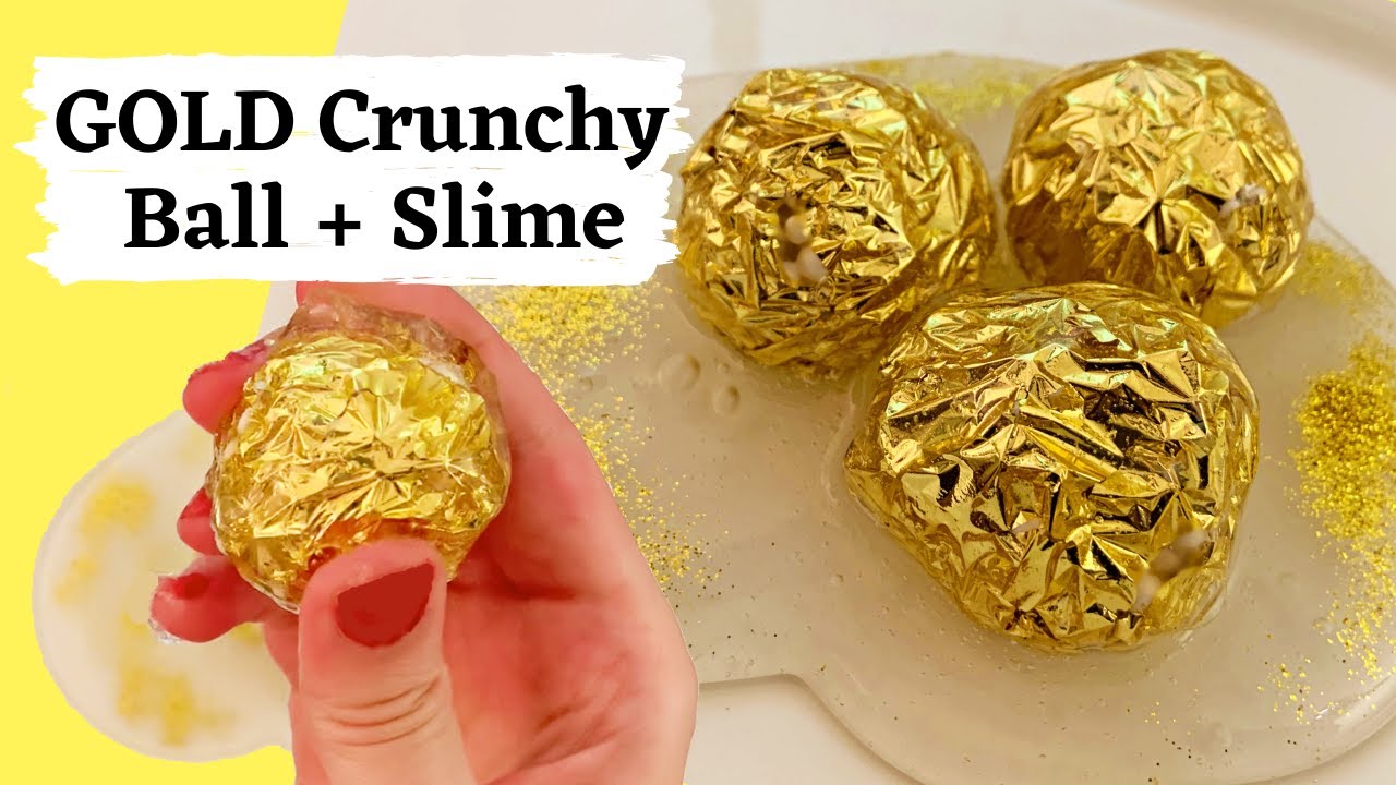 GOLD Crunchy Slime ball | Most Satisfying Slime Videos 2020 - YouTube