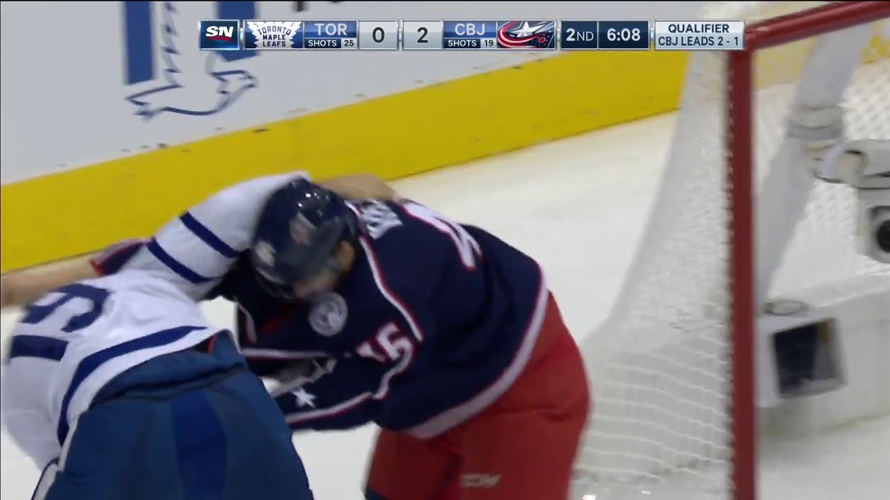 NHL Fight - Maple Leafs vs Blue Jackets - 2020 08 06 - YouTube