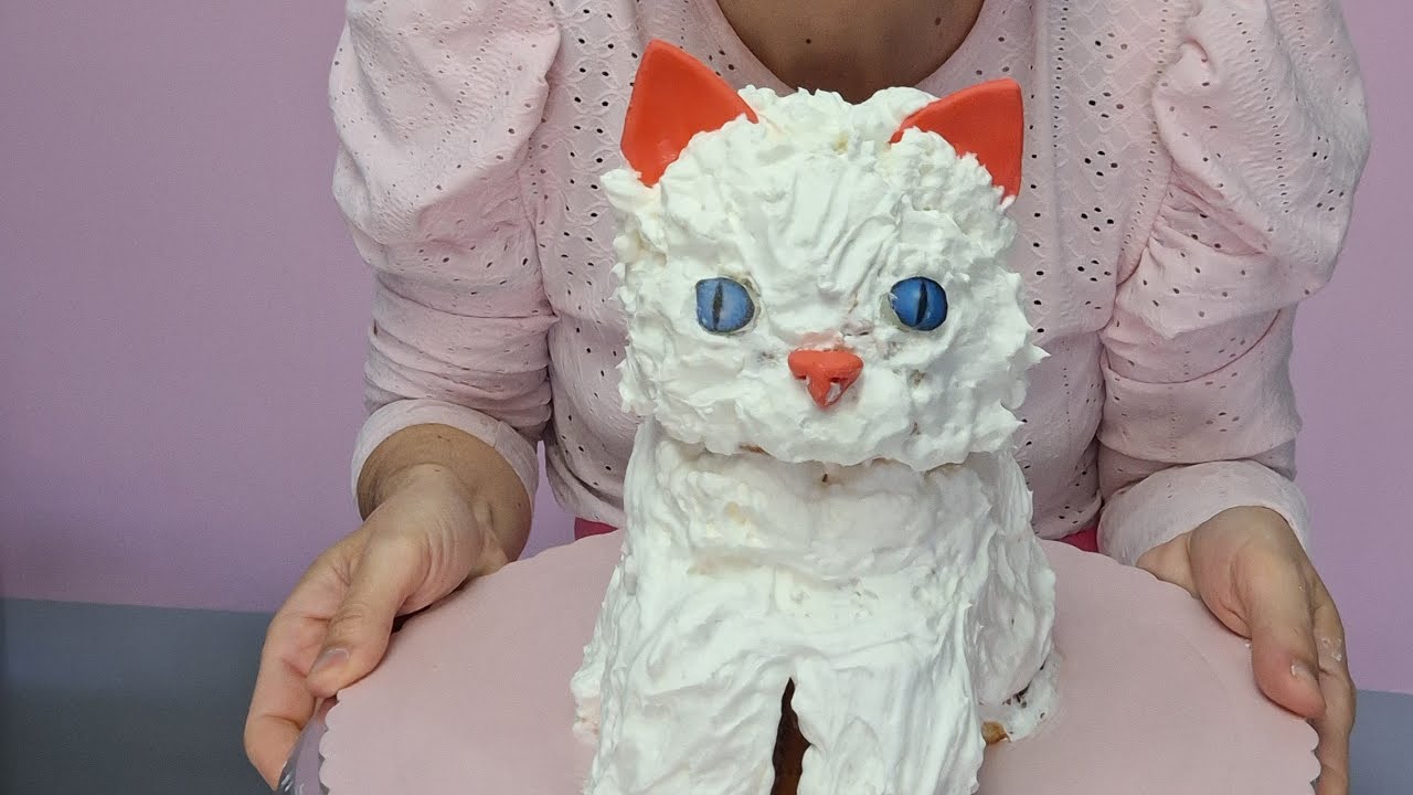 Tarta de Gato 3d con Super Chantilly - YouTube