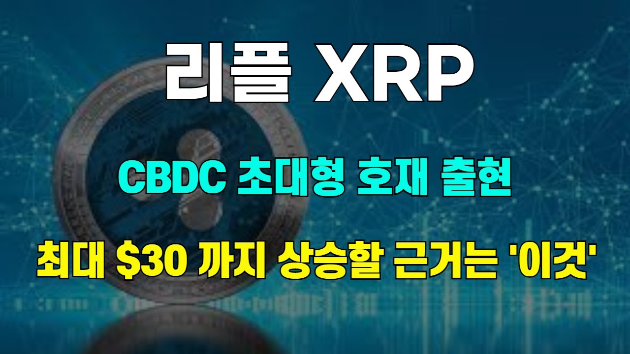 리플 XRP CBDC 초대형 호재 출현 최대$30 까지 상승할 근거는 '이것' - YouTube