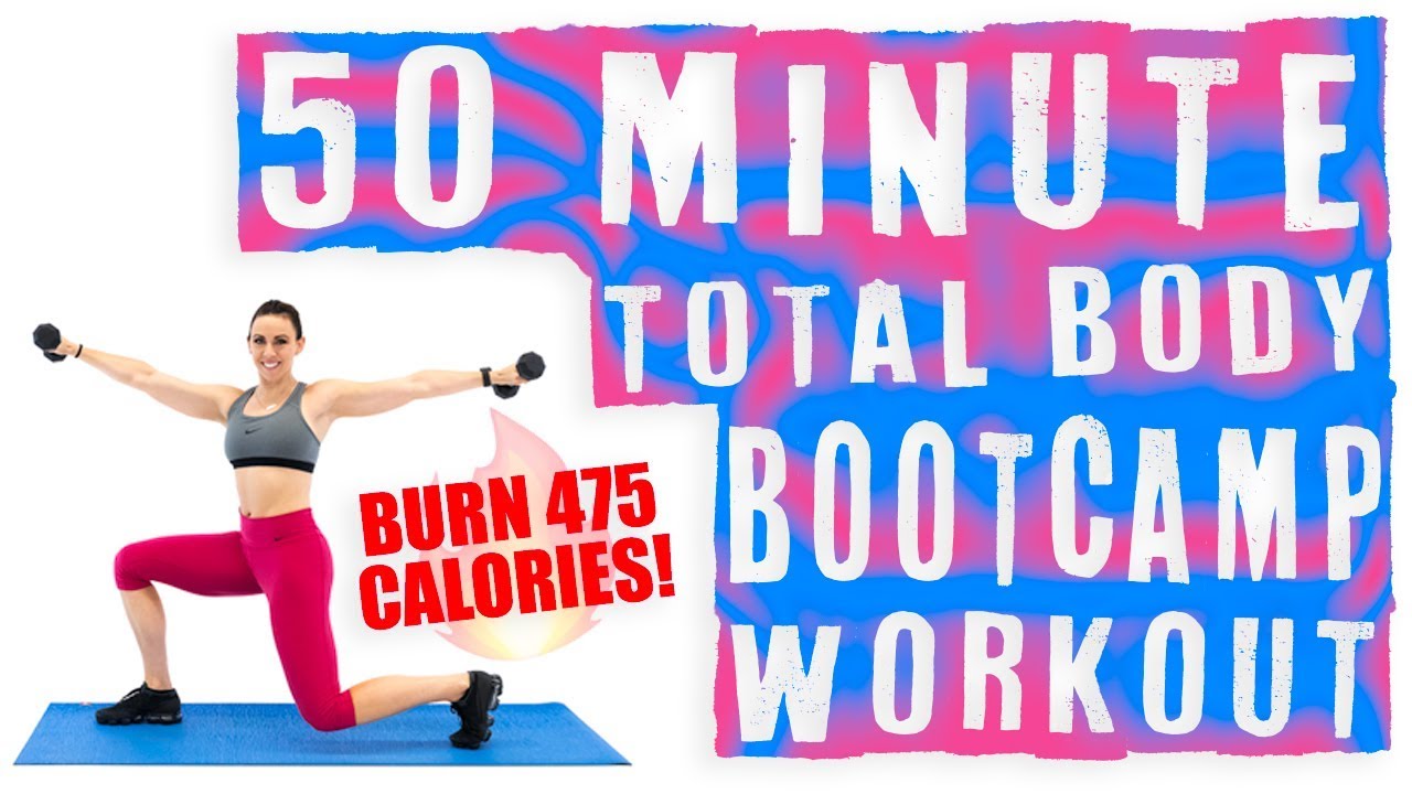 50 Minute Total Body Bootcamp Workout 🔥Burn 475 Calories! 🔥 - YouTube