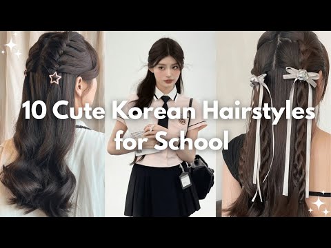10 Cute & Easy Korean Hairstyles for School | Quick Hair Ideas 🩷