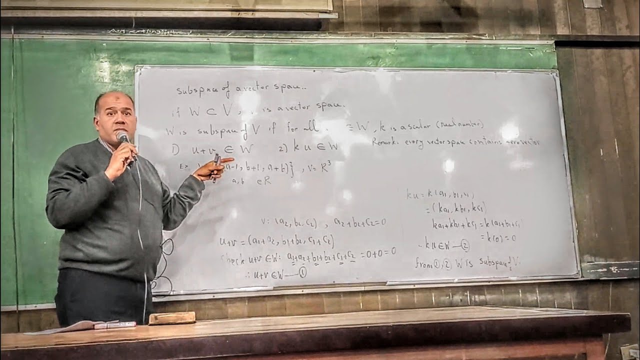 Subspace of Vector Space - Lecture 2 - YouTube