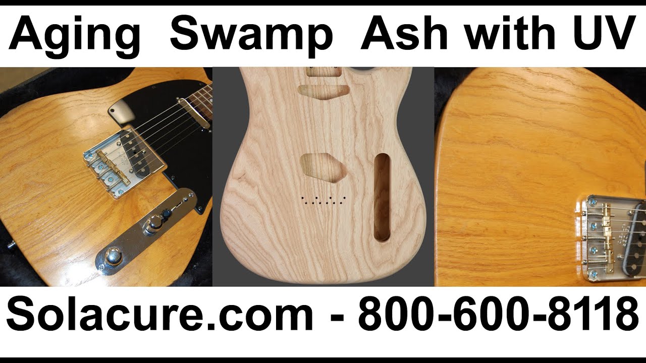 Aging a swamp ash guitar using Solacure SG-1 UV bulbs - YouTube
