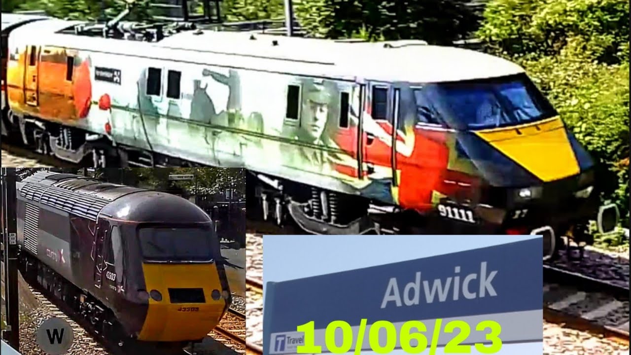 CrossCountry HST passing LNER intercity 91111 for the fallen at adwick ...
