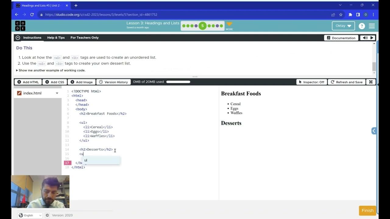 Unit 2: Lesson 3 -Activity 5 - Styling Text with CSS I Web Development ('23-'24) - Code.org ...