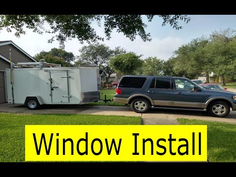 6x12 Cargo Camper Conversion Window Install In the Door - YouTube