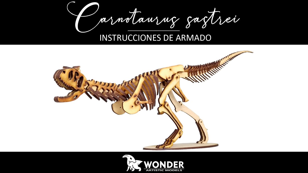 Carnotaurus sastrei 3D Wooden Model Kit | Tutorial de armado - YouTube