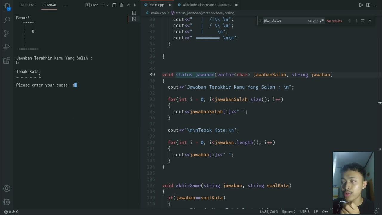 PROGRAM GAME HANGMAN - TEBAK KATA [C++] - YouTube