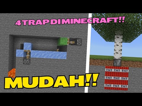 cara membuat 4 trap termudah di Minecraft!! 100% berhasil - YouTube