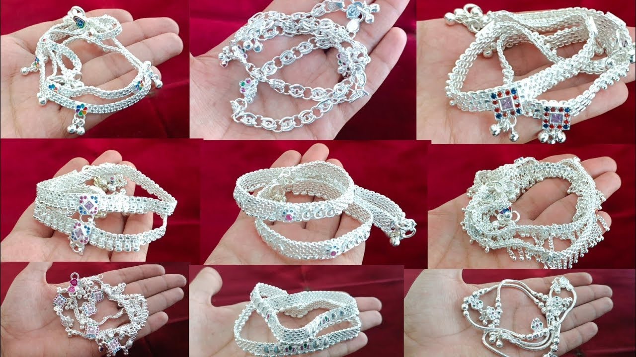 Girl Payal design with price latest leg chain design in silver Payal ...