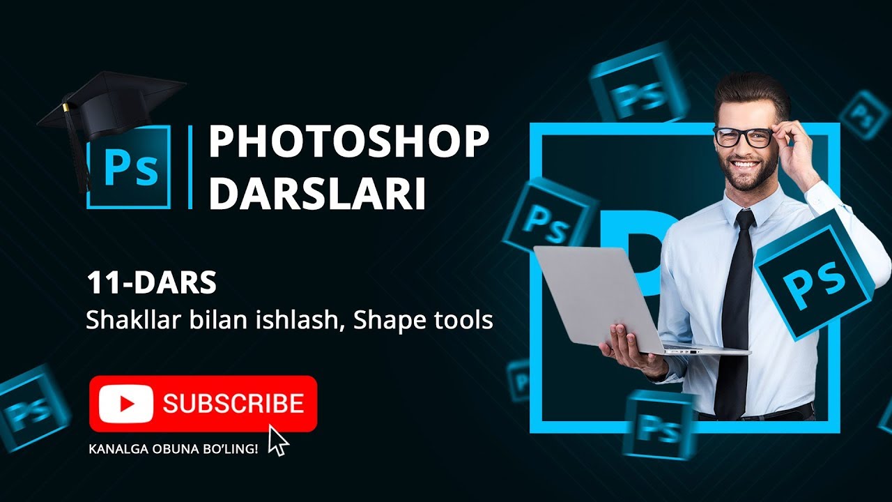 11-DARS: Shakllar bilan ishlash, Shape tools - YouTube
