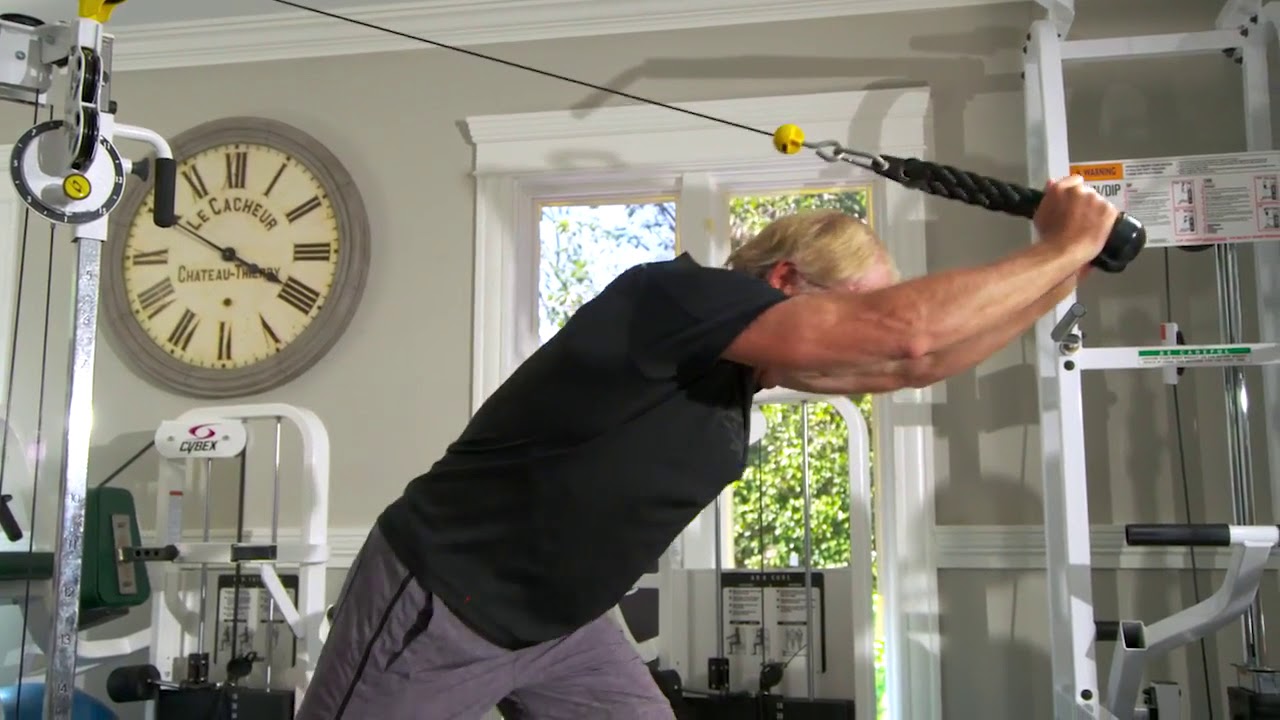 Greg Norman workout series No 4 Cable tricep extension - YouTube