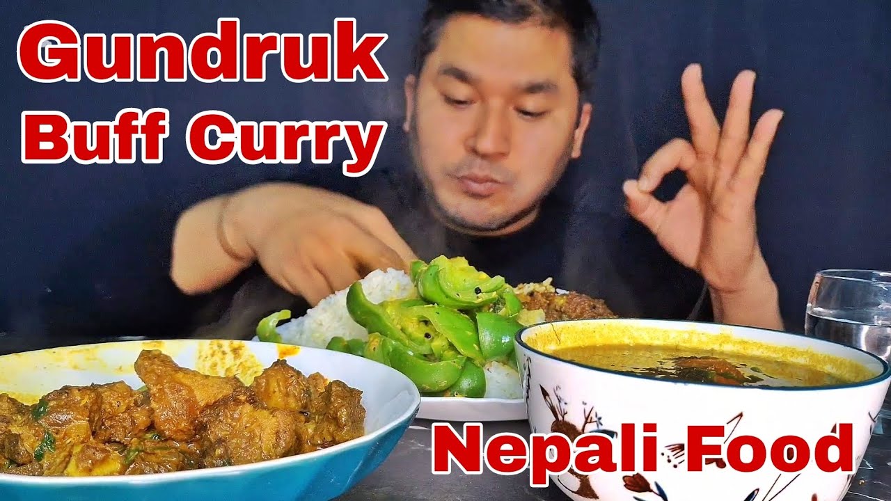 Gundruk Buff Gravy Nepali Khana Mukbang | Foodieajaya | Nepali Eating ...
