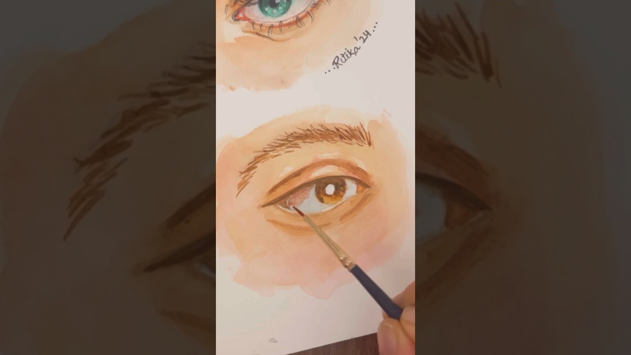 Watercolour easy eye painting tutorial - YouTube
