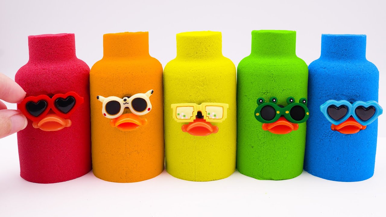 Satisfying Video | How To Make Rainbow Duck Milk Bottle from Kinetic ...