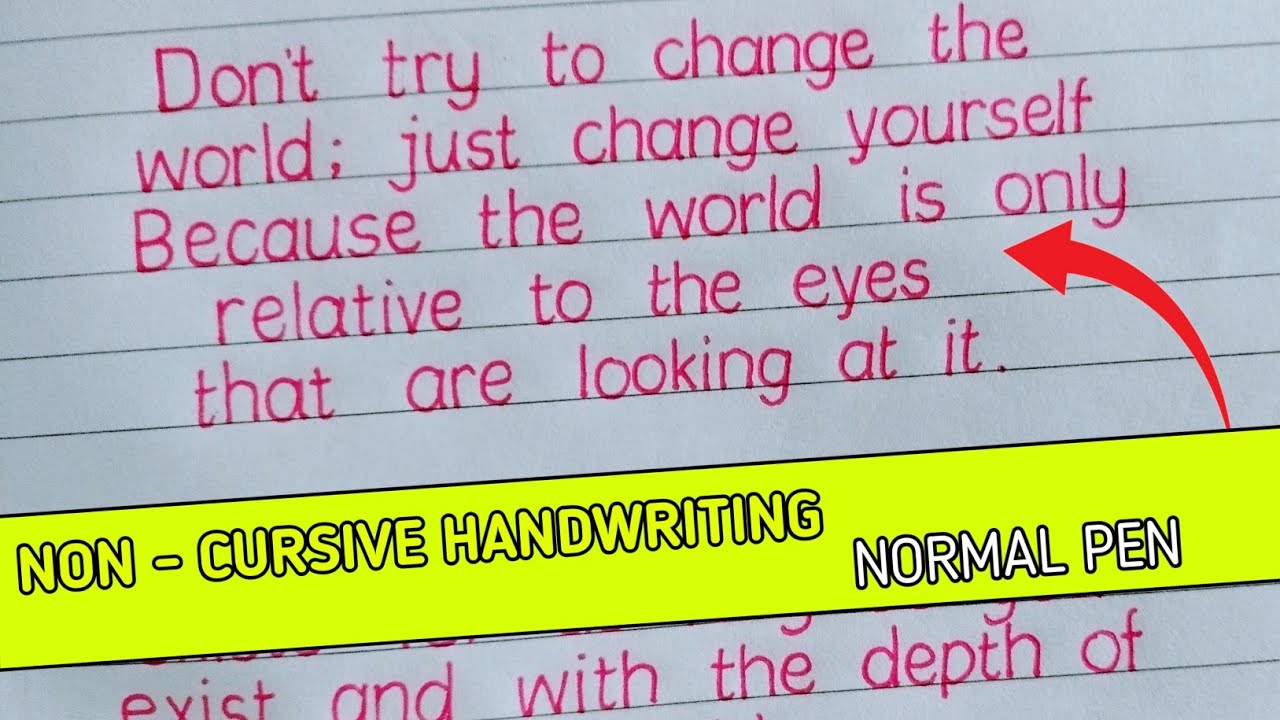 Non - Cursive Handwriting | Quotes On Life | Print Handwriting | - YouTube