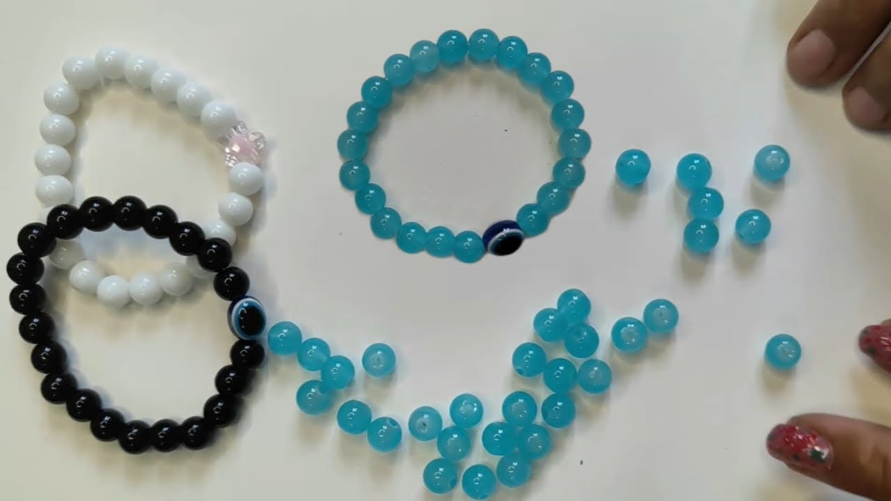 Beautiful Blue Glass Beeds Bracelet - YouTube