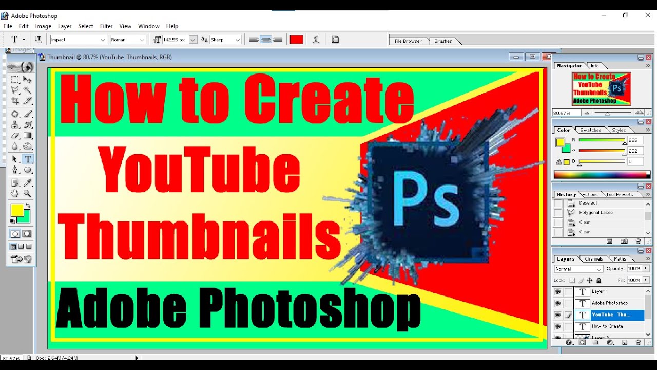 How to Create Thumbnails in Adobe Photoshop 2022, Make Beautiful ...