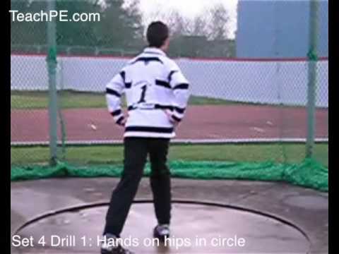 Discus drills Set 4 Drill 1: Hands on hips in circle - YouTube