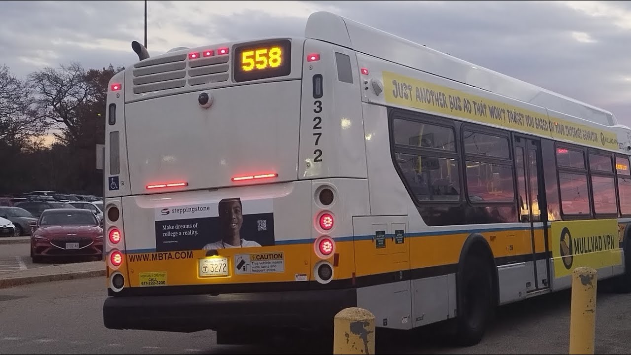 Riding MBTA route 558 inbound to Newton Corner. (announcements only ...