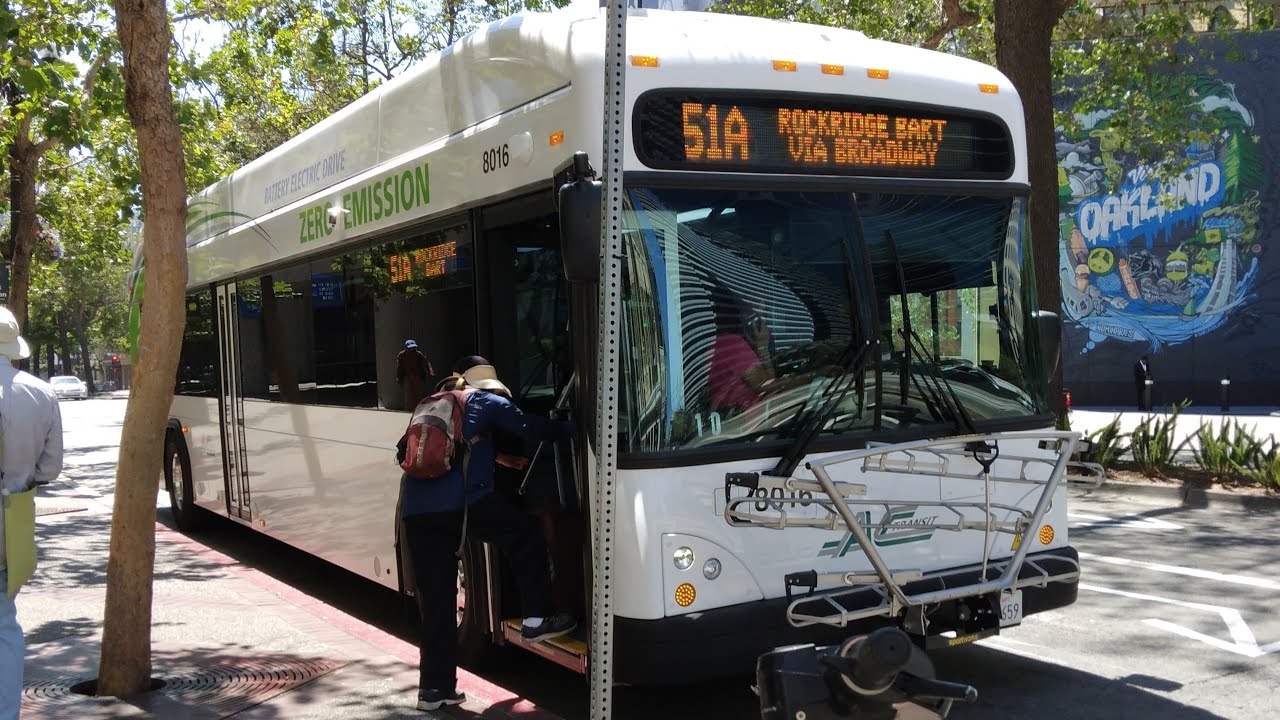 AC Transit 2021 Gillig Low Floor EV 40' #8016 on Line 51A - YouTube