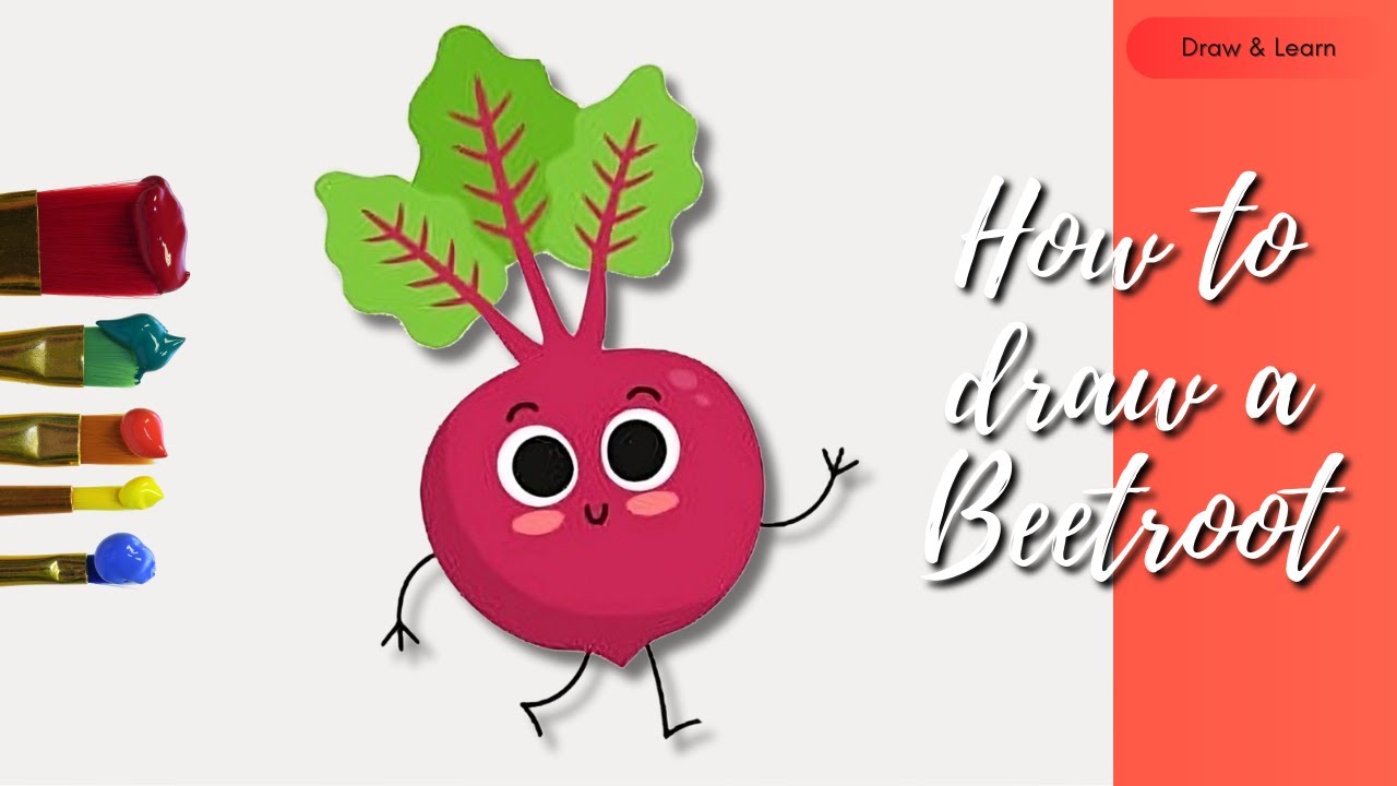 How to Draw a Beetroot 🍠 Fun kids drawing 🎨 - YouTube