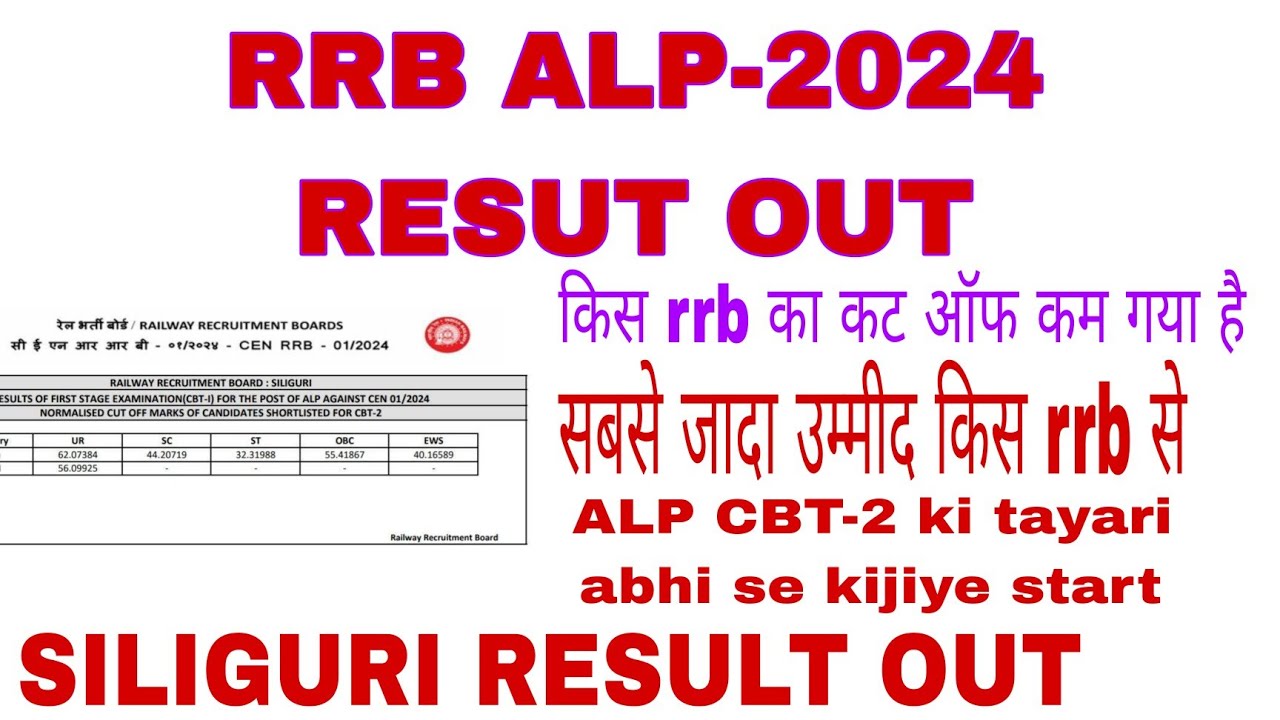 RRB ALP BCT--2 RESULT OUT RRB SILIGURI - YouTube