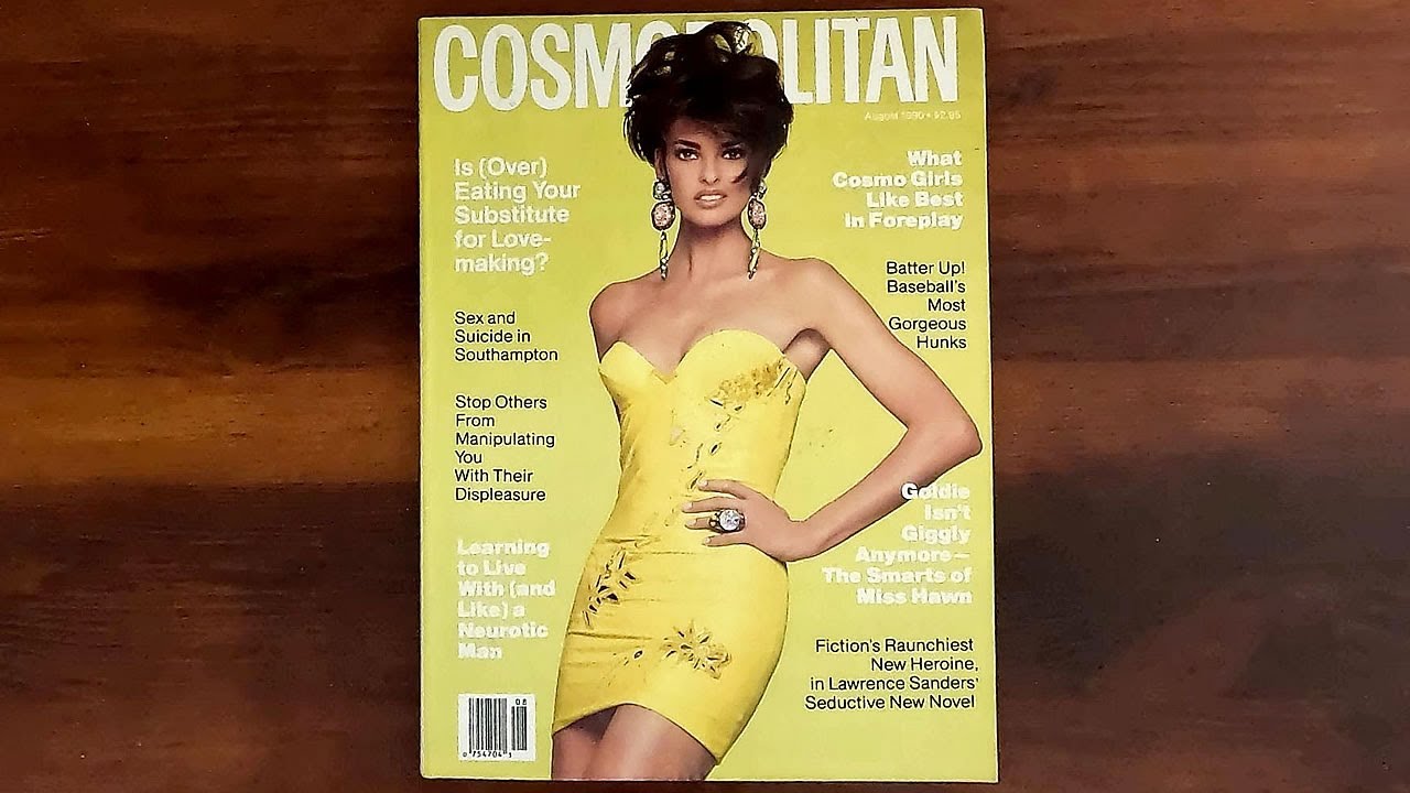 Cosmopolitan August 1990 Linda Evangelista, Gold Hawn, Amelia Earhart ...