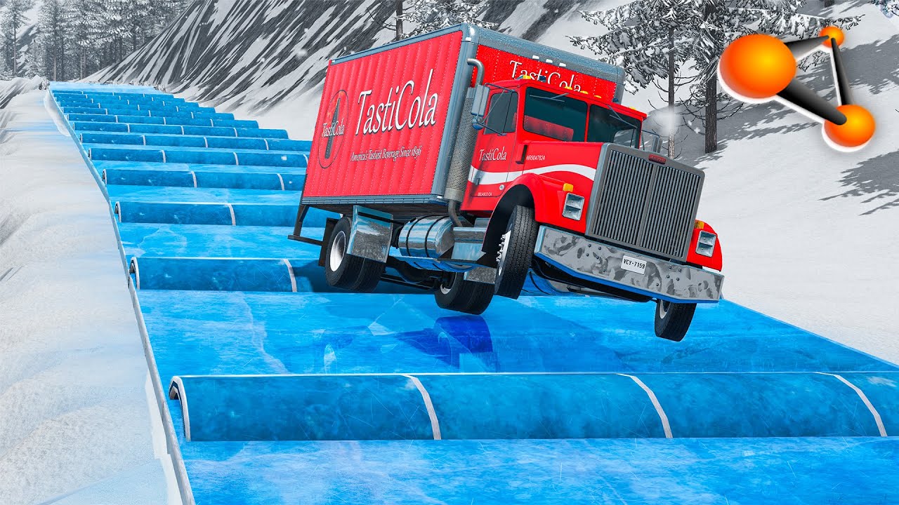 Ice Speed Bumps Against Cars BeamNG drive - YouTube