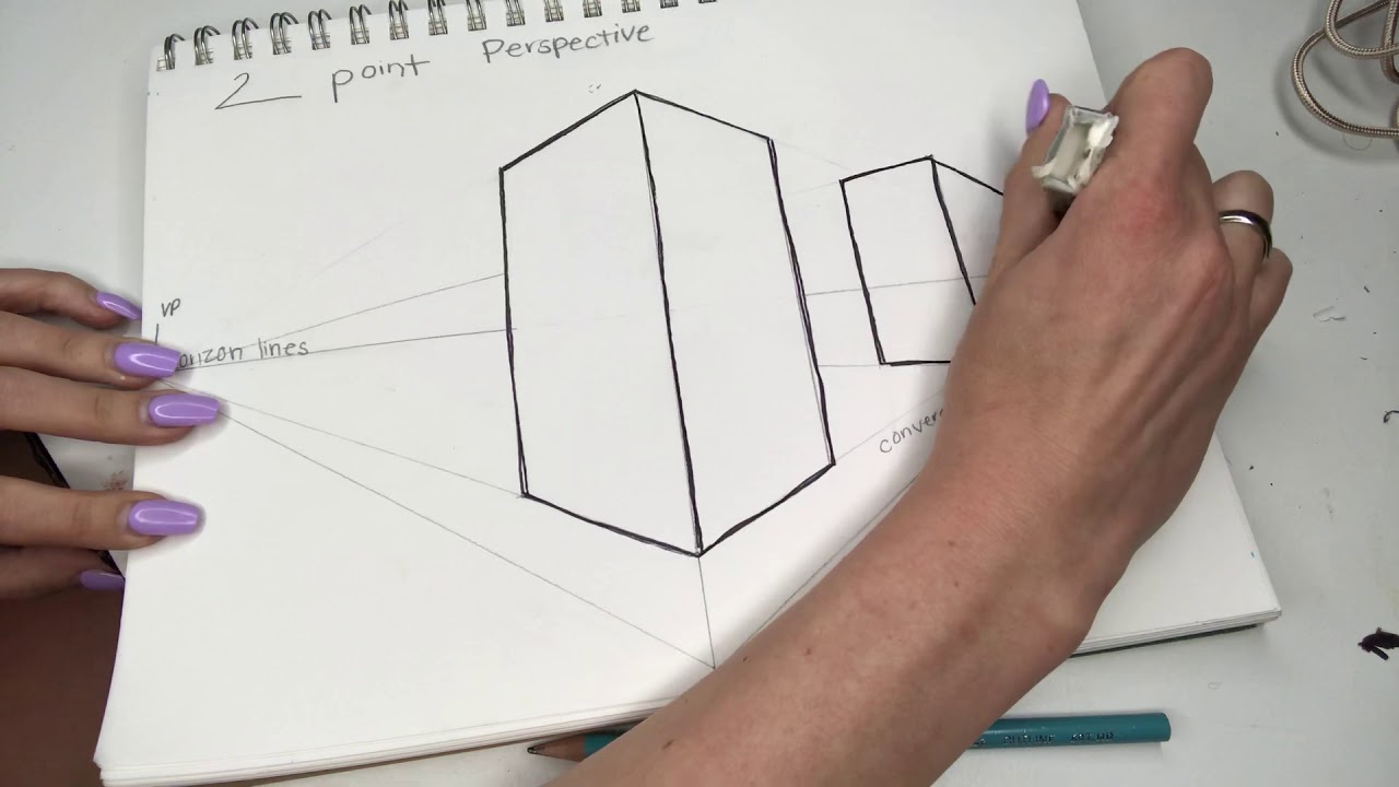 AJ art class: lesson: Two point perspective - YouTube