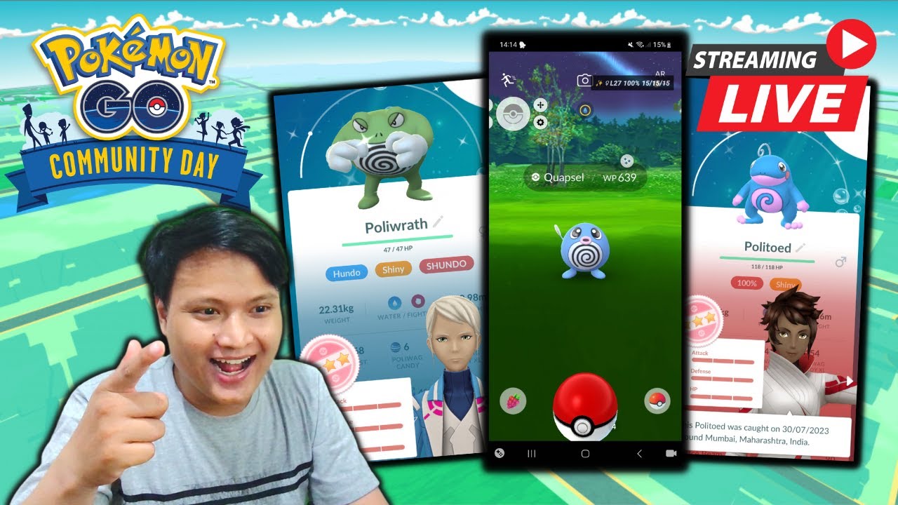 Live Pokemon GO~ Comday Poliwag~ Kodok Katak Kecebong Apalah itu - YouTube