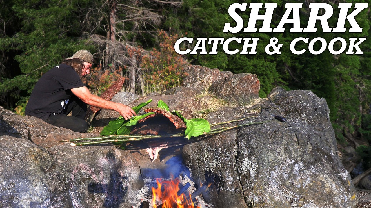 Shark and Salmon Catch & Cook on a Bushcraft Smoker - YouTube
