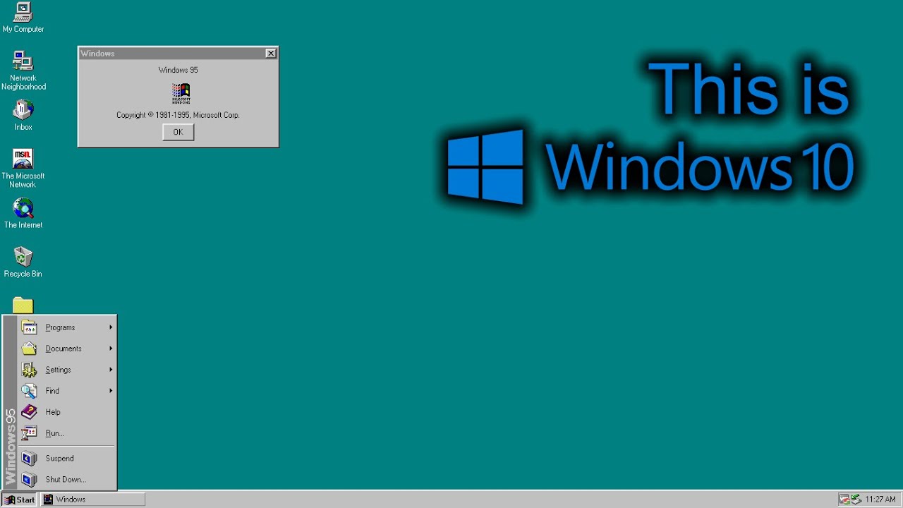 Windows 10 but it looks like Windows 95 - YouTube