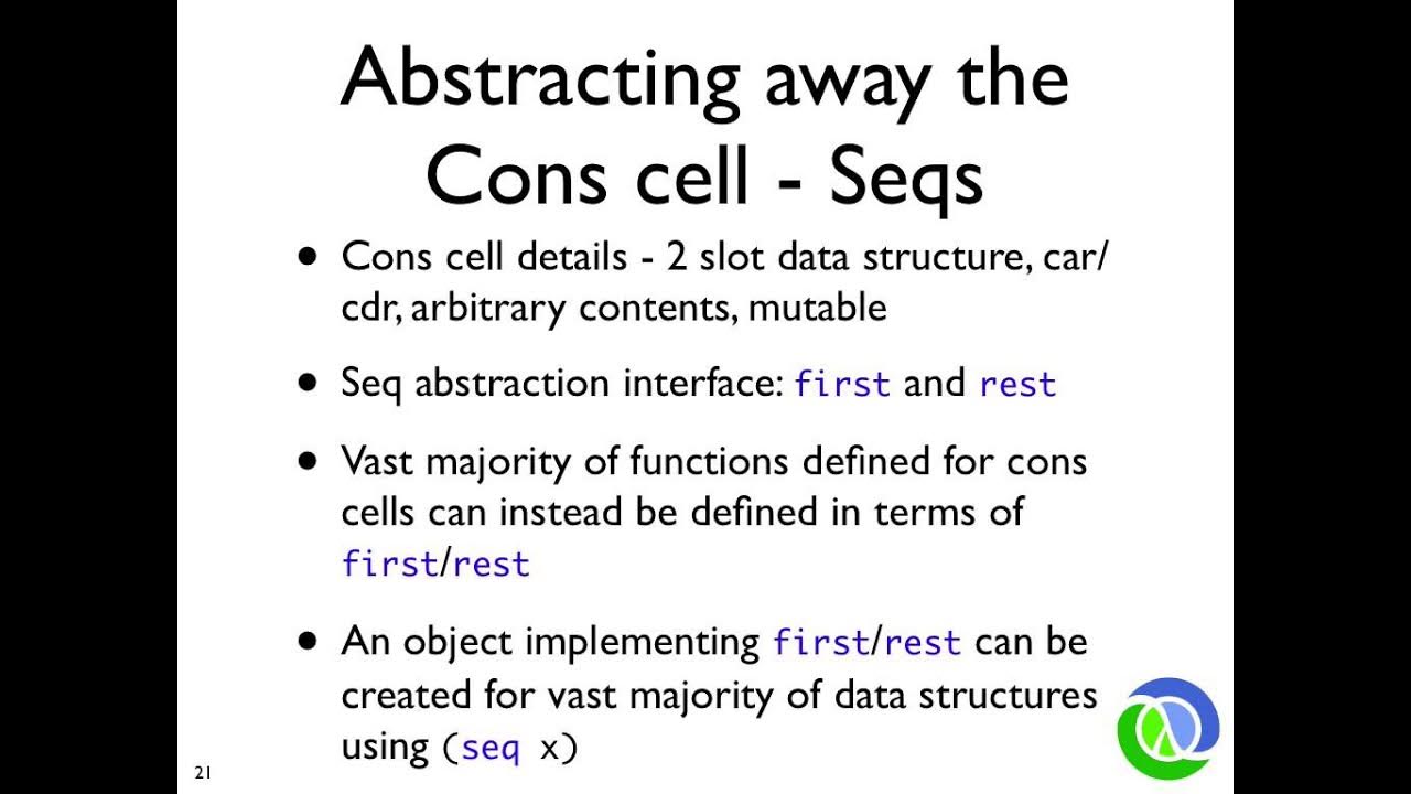 Clojure for Lisp Programmers Part 1 - Rich Hickey - YouTube