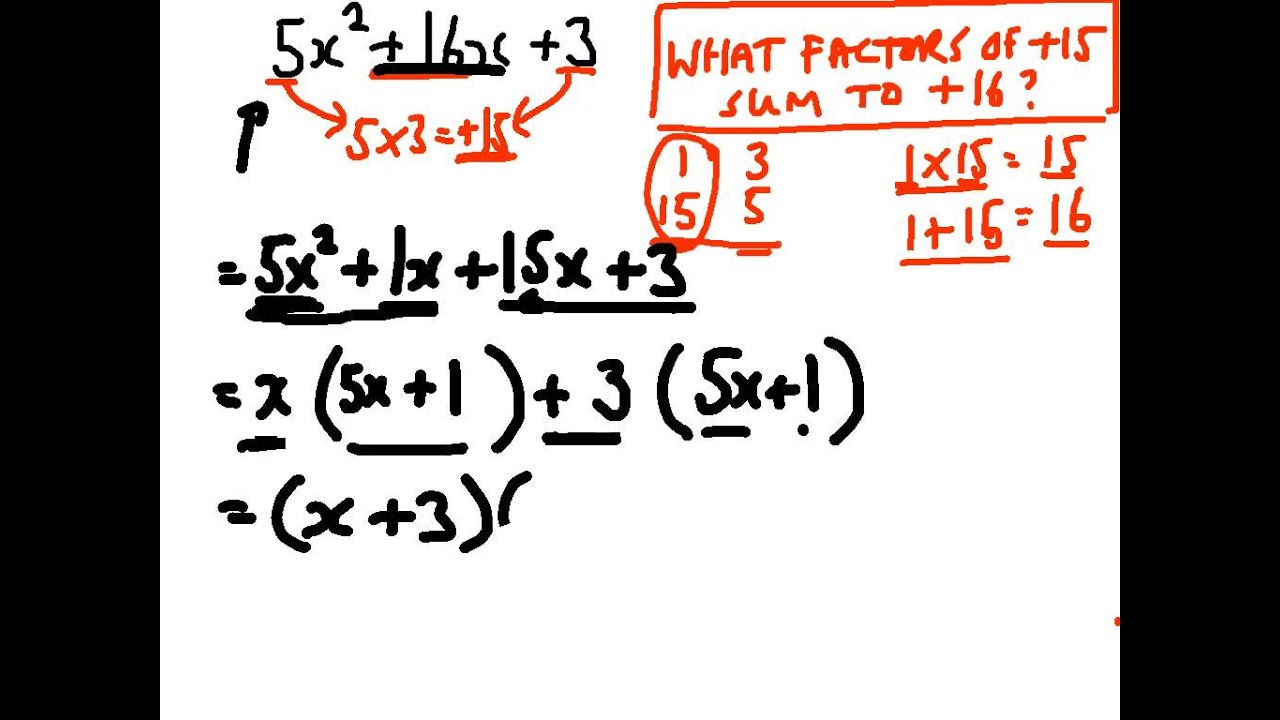Factorising Quadratics With More Than 1 X Squared YouTube