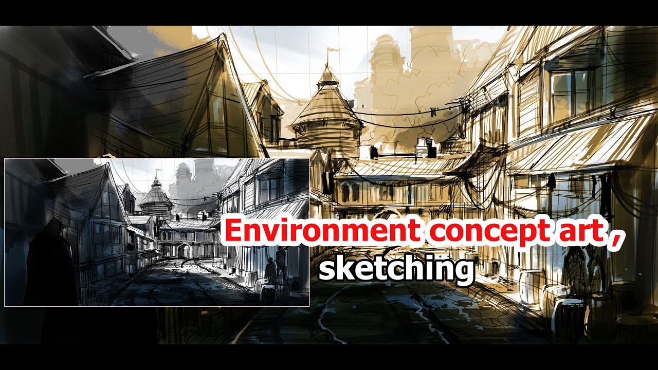 Environment concept art ,sketching - YouTube