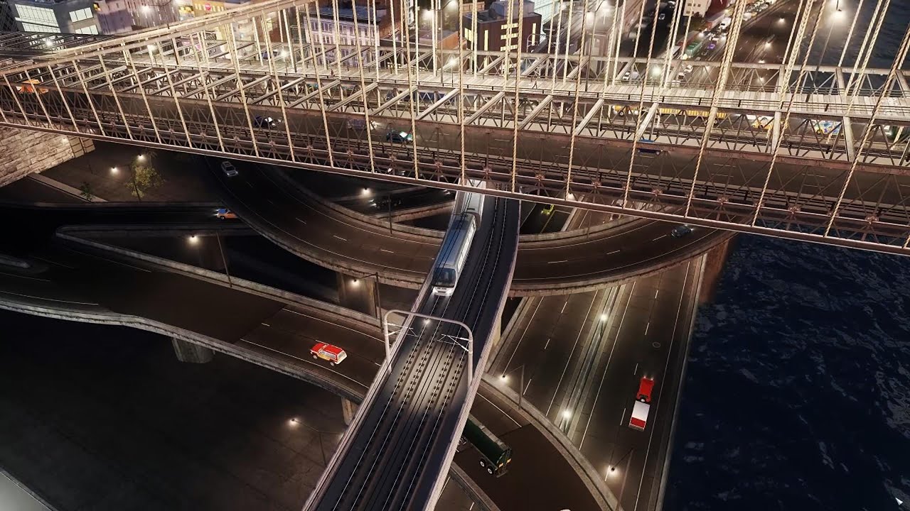One Take Cinematic Ride: Following the Elevated Metro at Night in ...