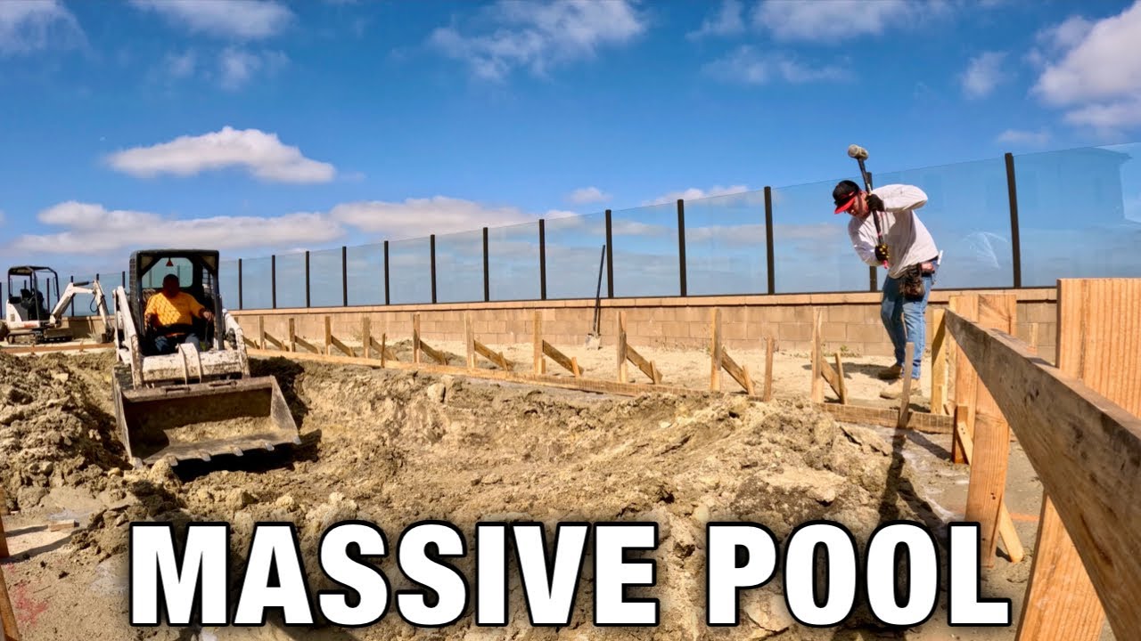 Digging A Massive Pool! | New Construction | Family Business - YouTube