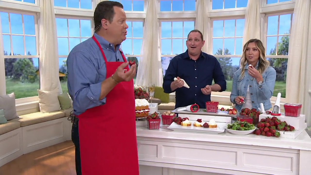 Chef'n Complete Strawberry StemGem, Slicer & Container Set on QVC - YouTube