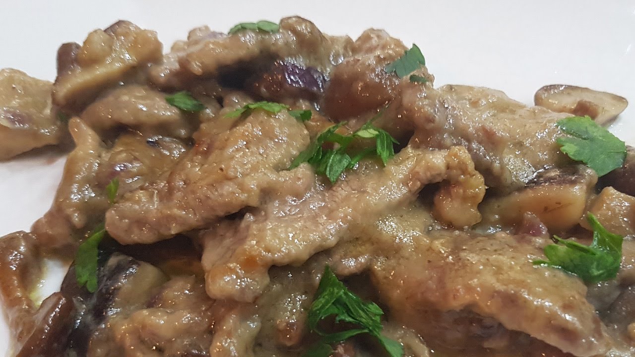 STRACCETTI DI CARNE AI FUNGHI IN 1 MINUTO | ricette veloci ...