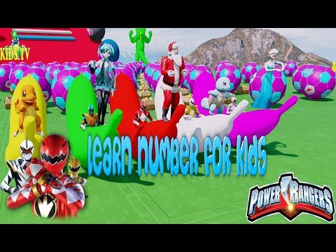 Power Rangers Learn And The Numbers Song with Elsa - shot cartoon 3d ...
