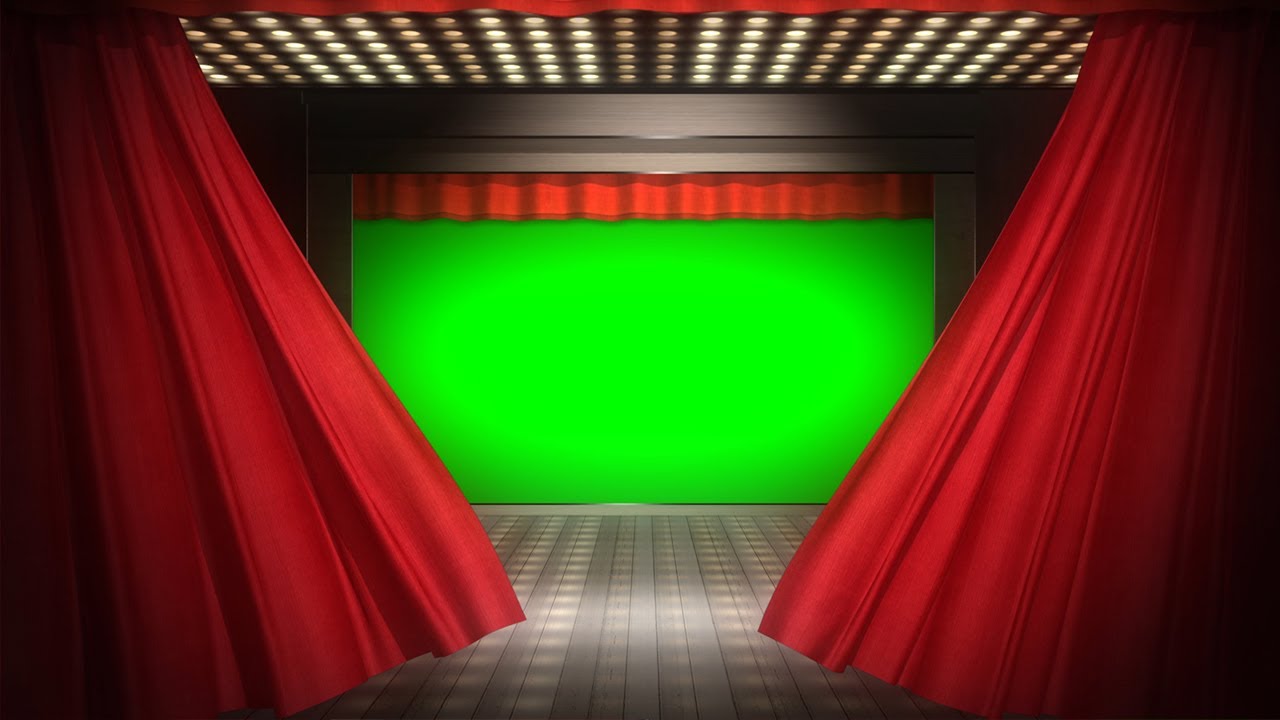 Red Curtain Stage Green Screen Presentation with INTRO/OUTRO Template ...