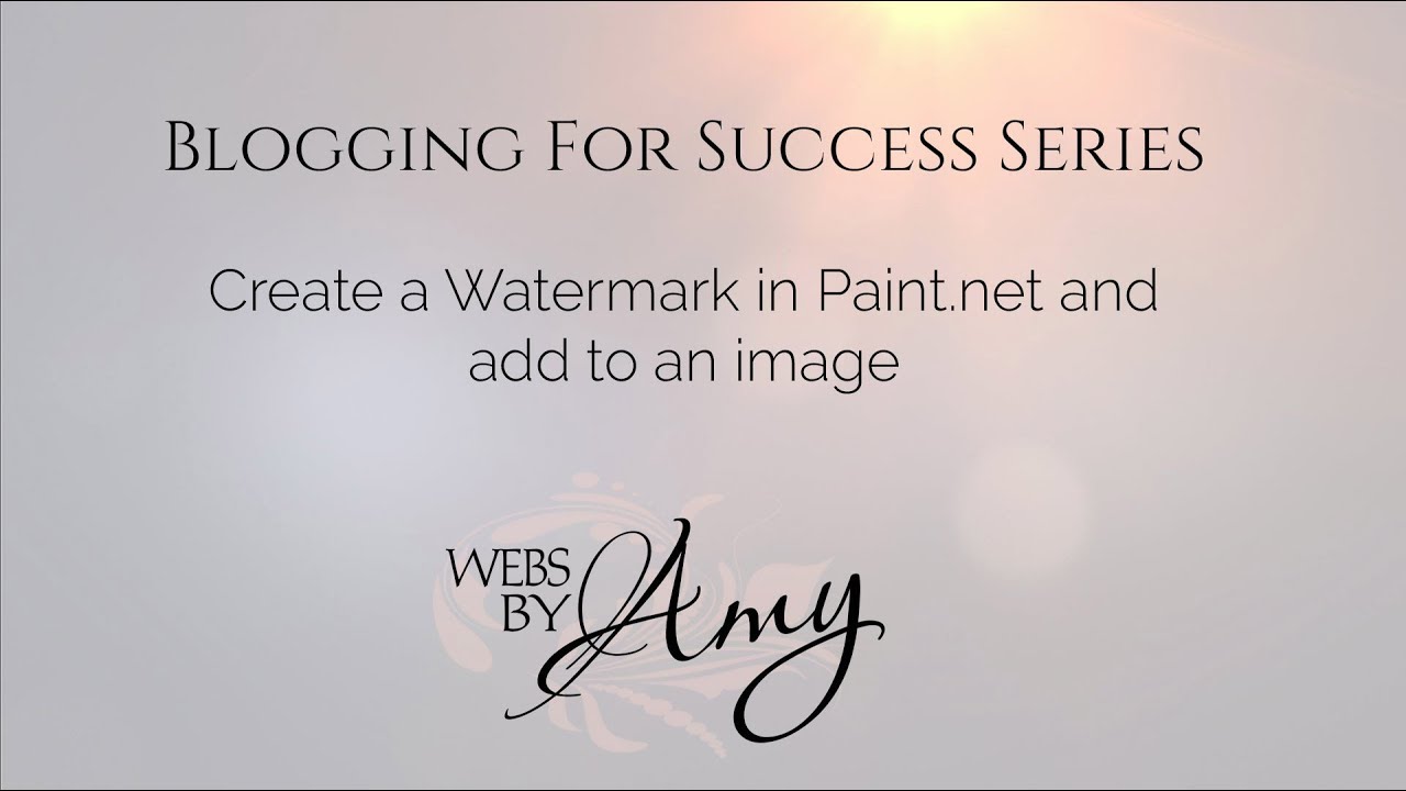 Create a Watermark in Paint.net - YouTube