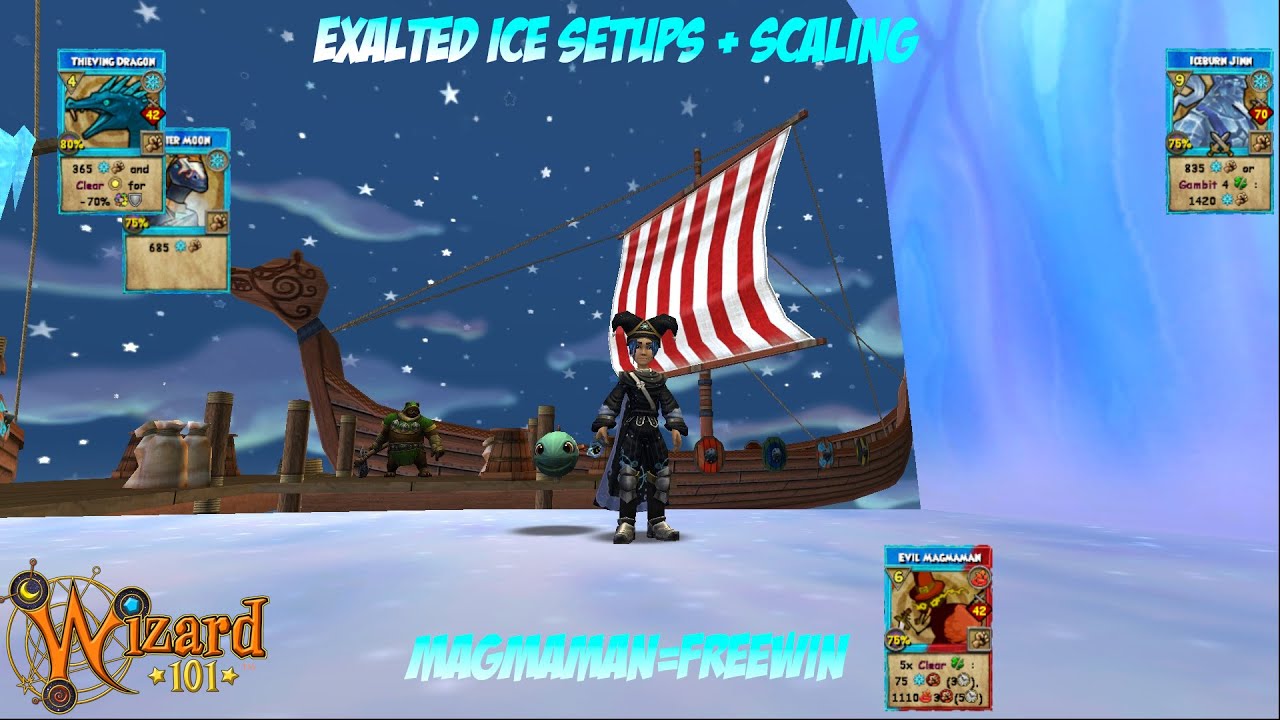 Wizard101 Exalted Ice Scaling Setups - YouTube