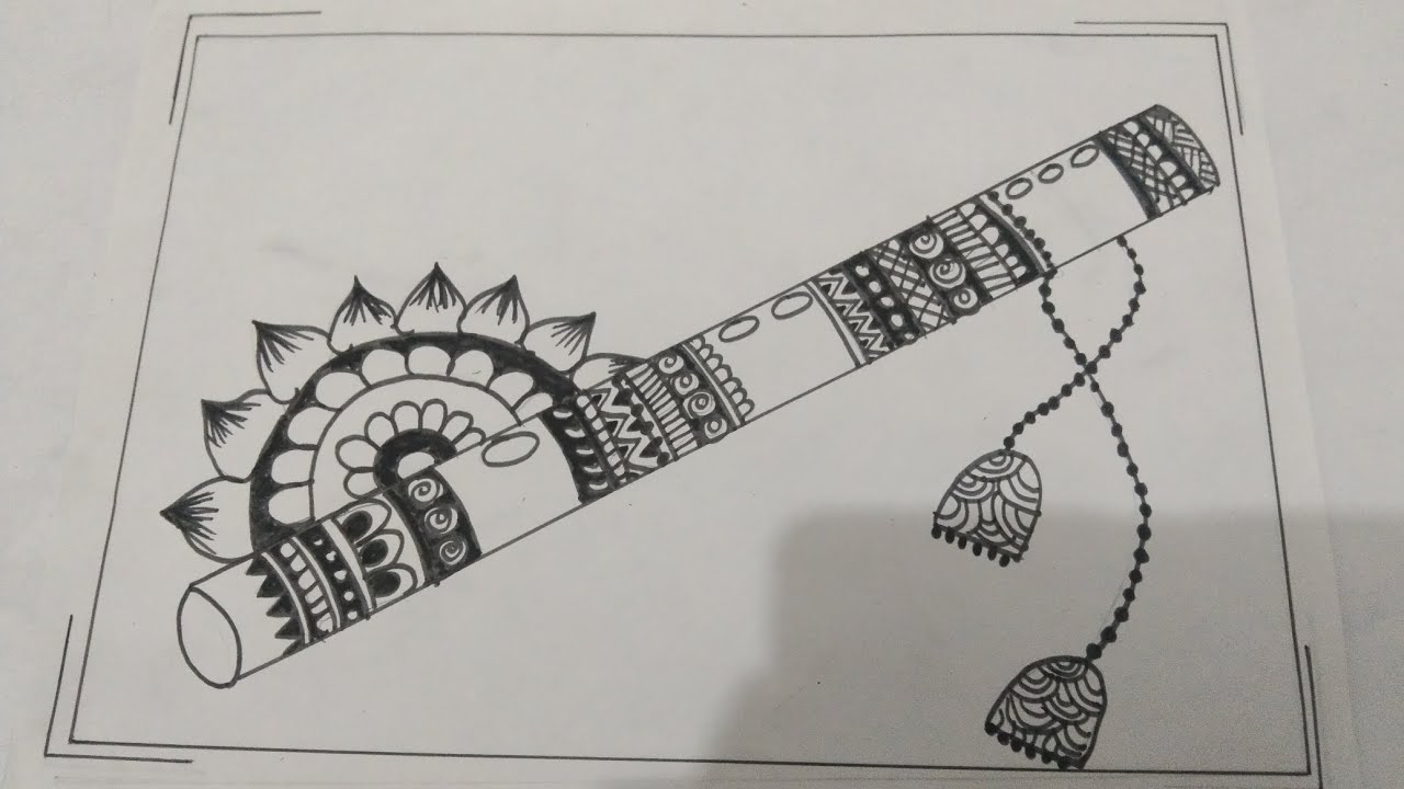 Bansuri drawing easy Step by step 🌹🌹@Drawingandcraftbyshradhakavya ...