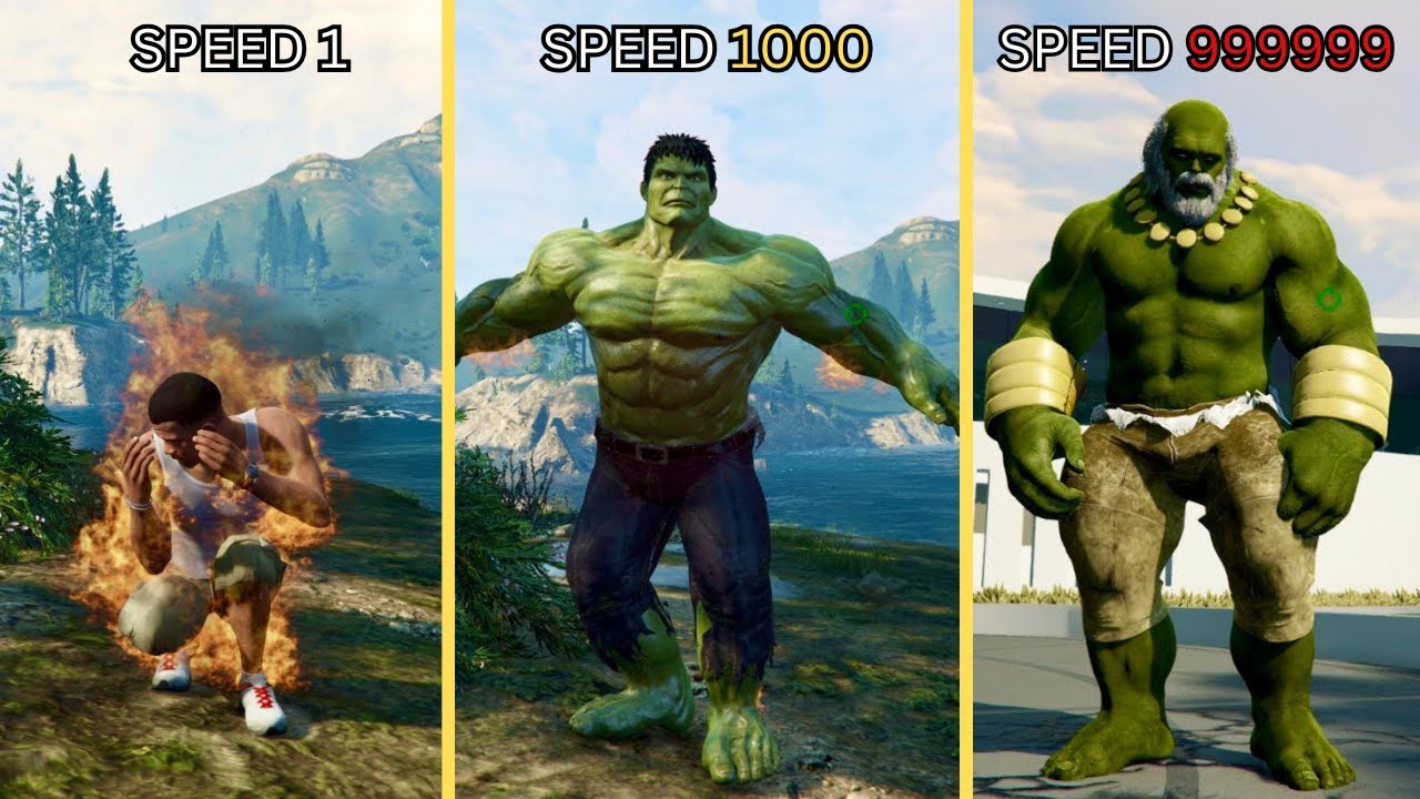 HULK Speed 1 into HULK Speed 999999 in GTA 5! - YouTube