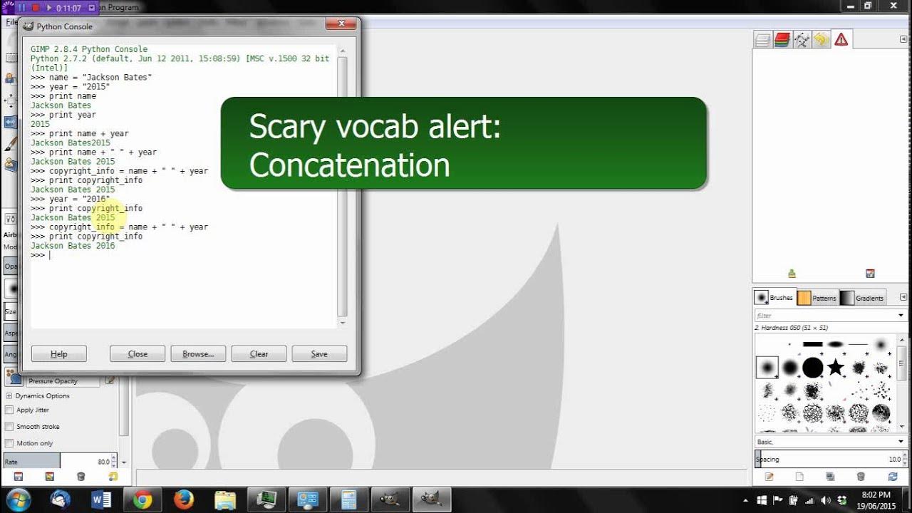 Gimp Scripting: Python Fu - Variables - YouTube