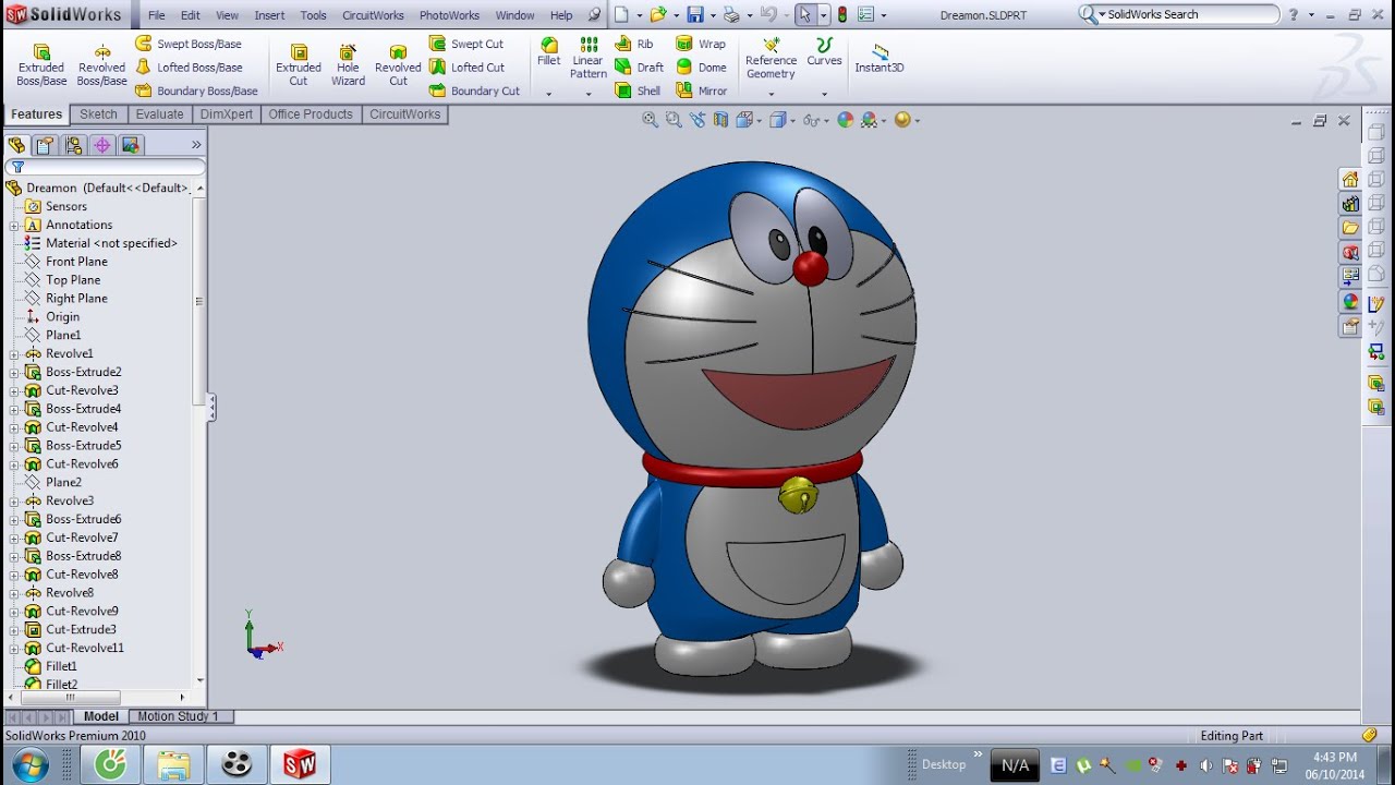 Doraemon by Solidworks - YouTube