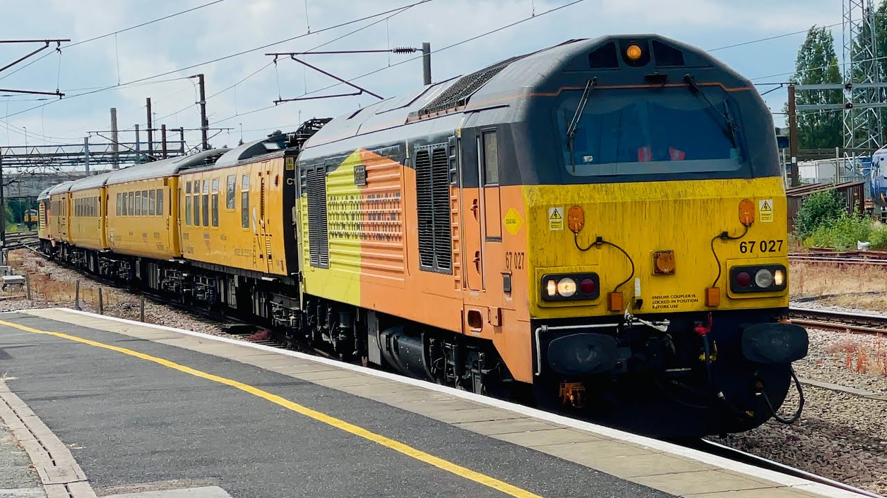 Colas Rail 67027+67023 At Doncaster From Derby R.T.C.(Network Rail) To ...